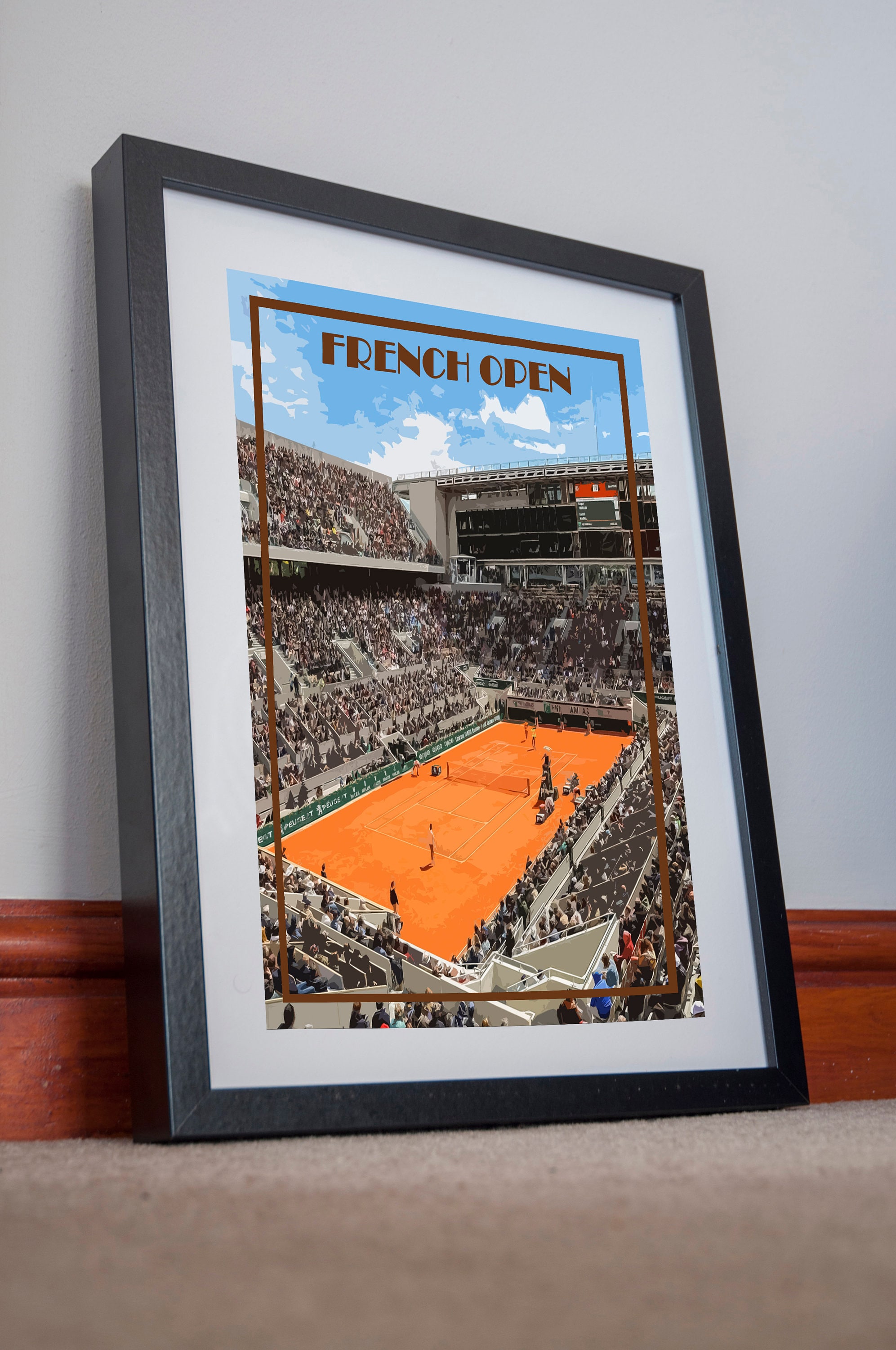 French Open Print Poster Canvas Tennis Paris Poster Arena Wall Art ...