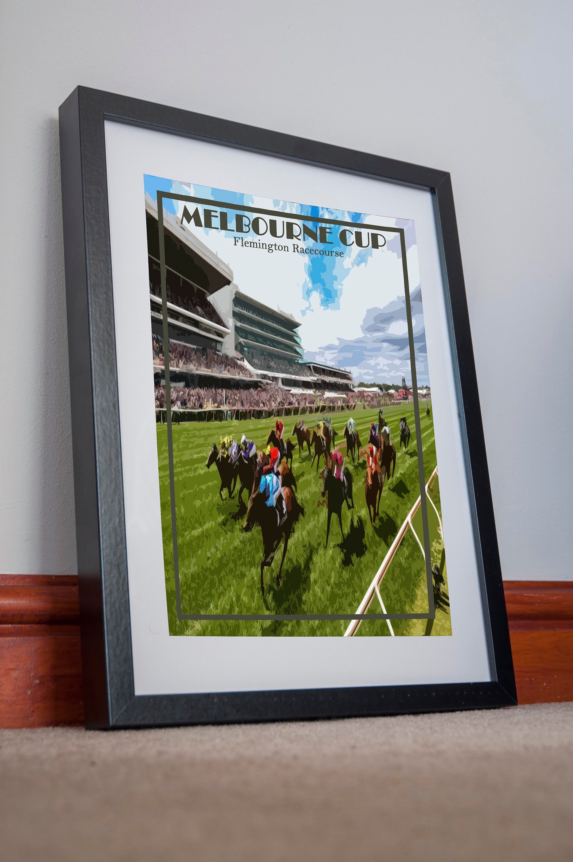 Melbourne Cup Print Canvas Poster Flemington Racecourse Melbourne ...