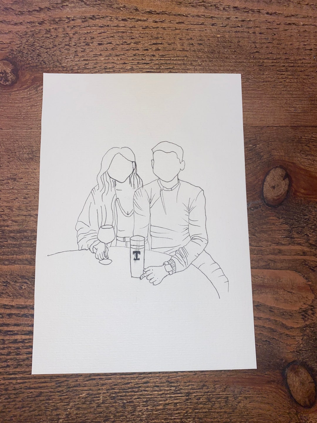 Custom Couple Outline Drawings - Etsy