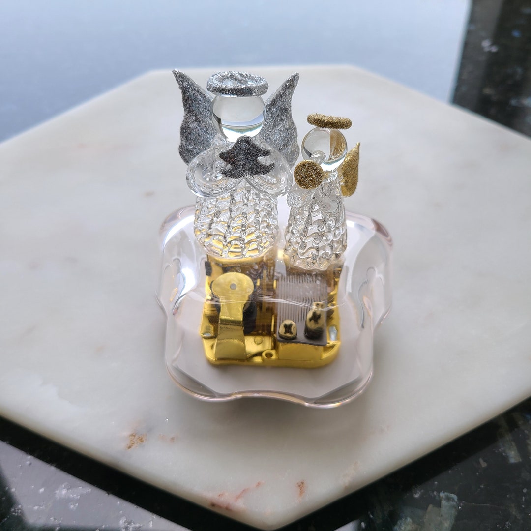 Vintage Glass Music Box - My Neighbor Totoro Theme Song - Angel Musical ...