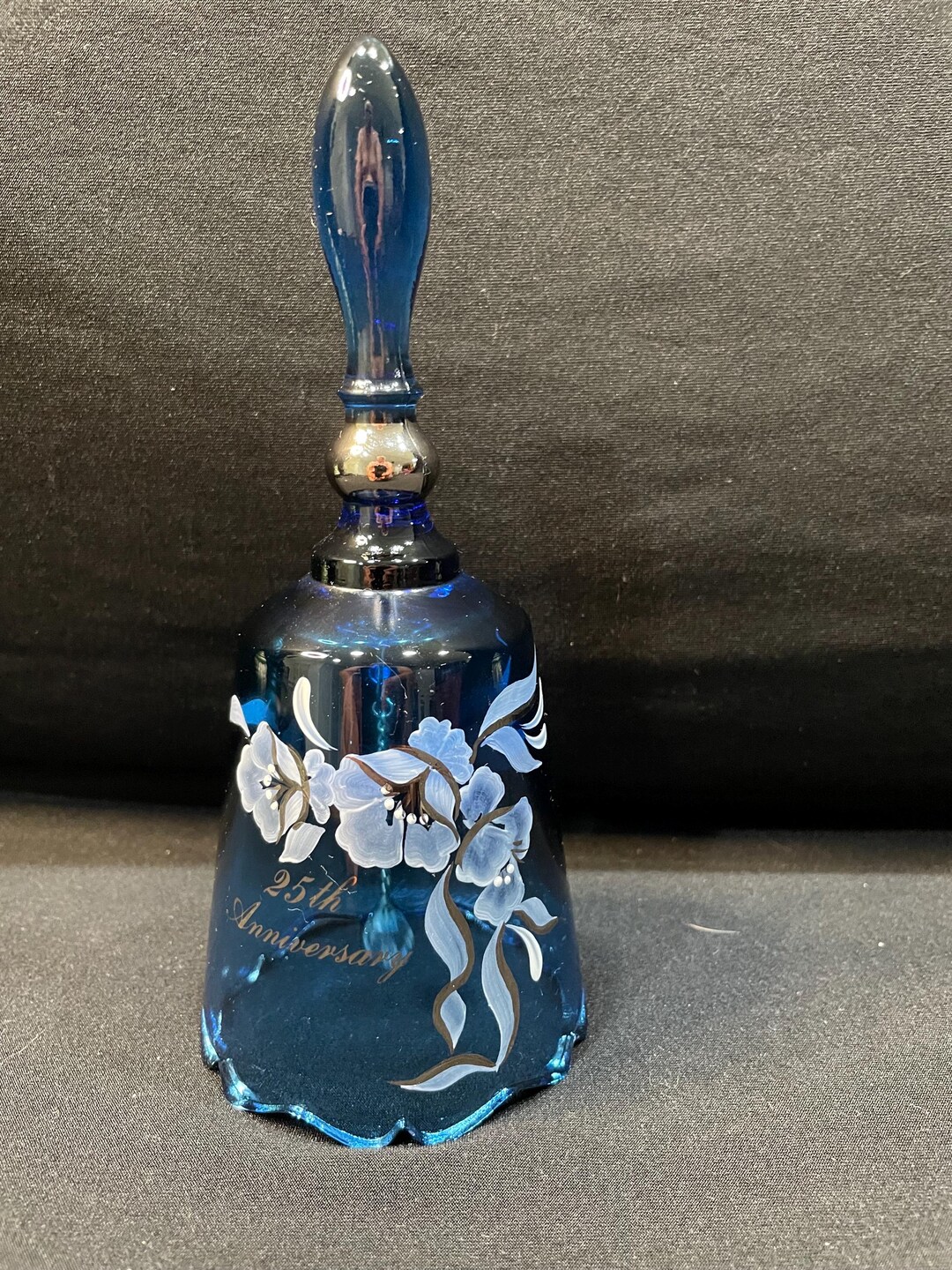 Fenton 25th Anniversary Blue Glass Bell - Etsy