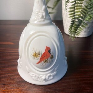 Vintage Fenton Cardinal Bird and Pinecone Design Milk Glass Hand ...