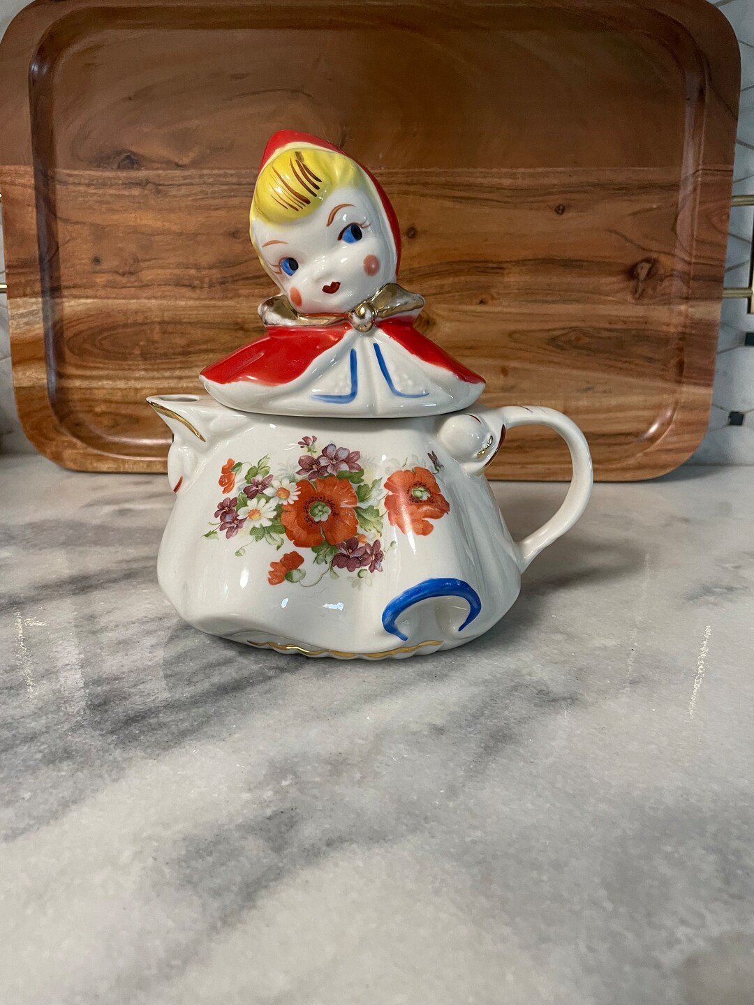 Antique HULL Pottery Red Riding Hood Tea Pot With Lid - Etsy