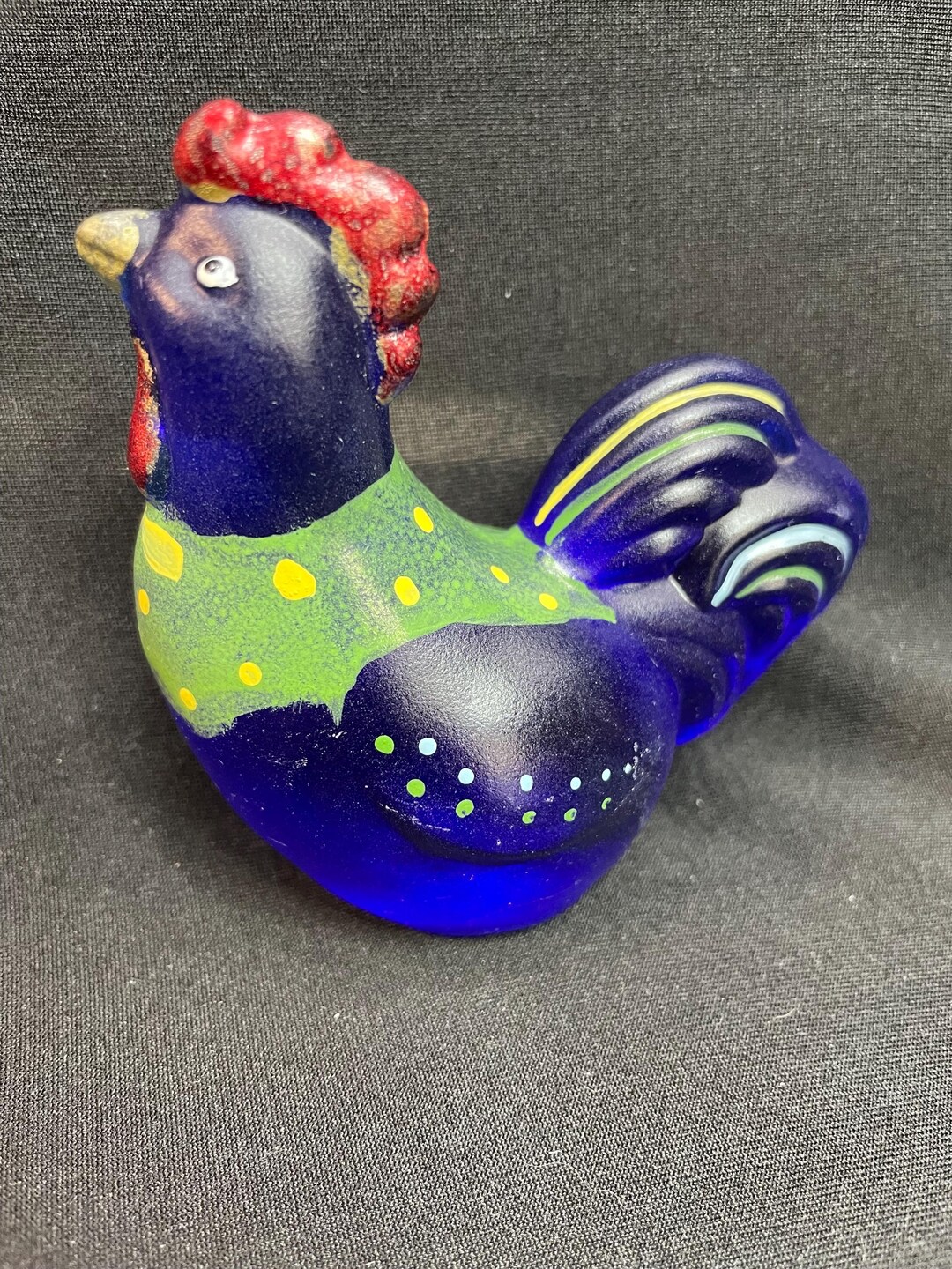 Fenton 95th Anniversary Cobalt Blue Hand Painted Rooster 51/150 - Etsy