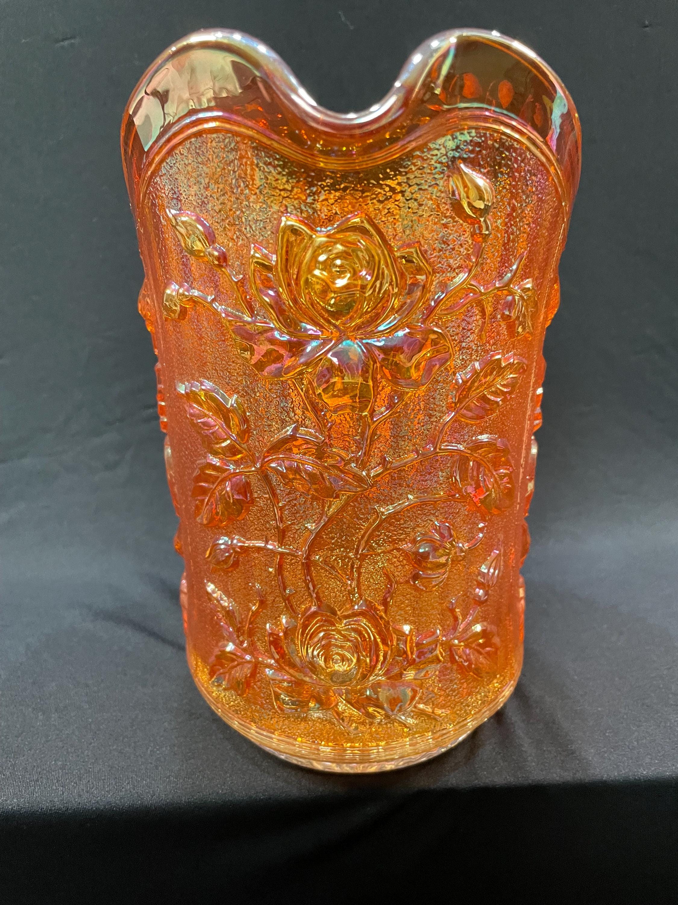 Vintage Imperial Luster or Open Rose Marigold Glass Water Set With 6 ...