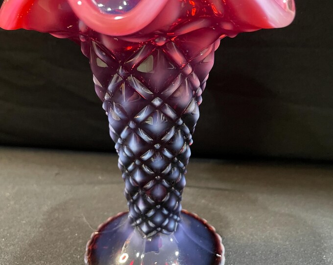 Reserved for Marcia - Fenton Plum Opalescent Vase Signed by Nancy ...