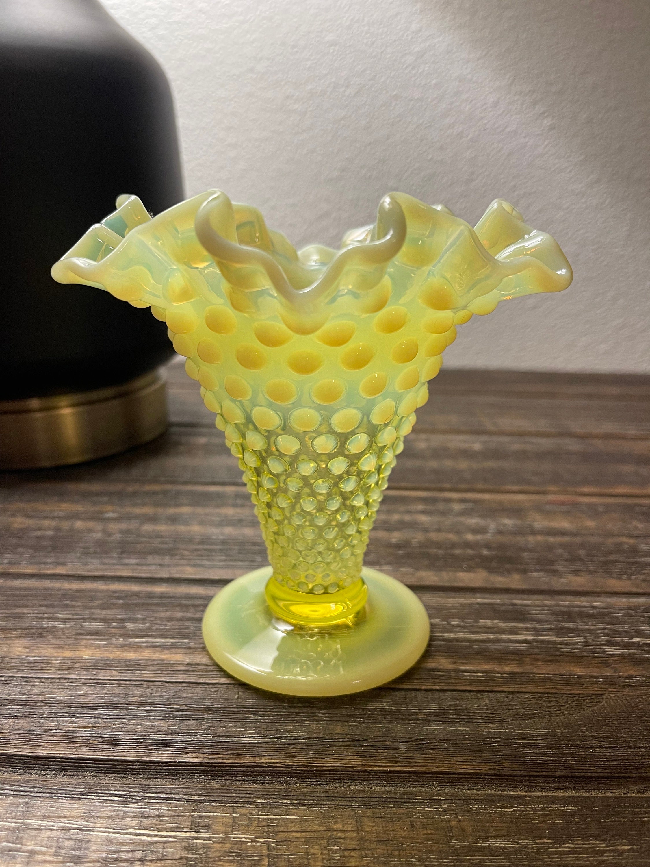 Antique Fenton Topaz Hobnail Opalescent Glass Vase - Etsy