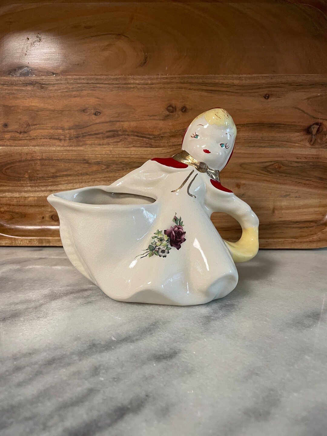 Antique HULL Pottery Red Riding Hood Large 6"creamer With Handle - Etsy