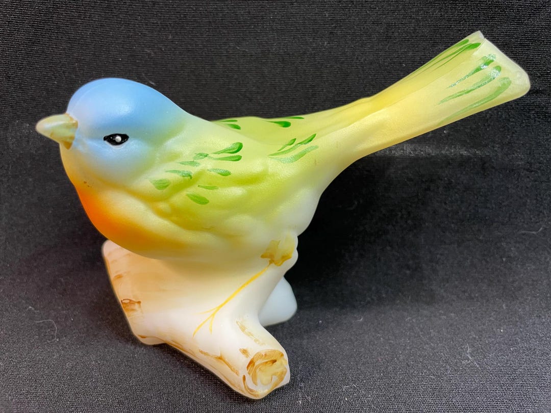 2010 Fenton Natural Birds Series Hand Painted Bird on a Log - Etsy