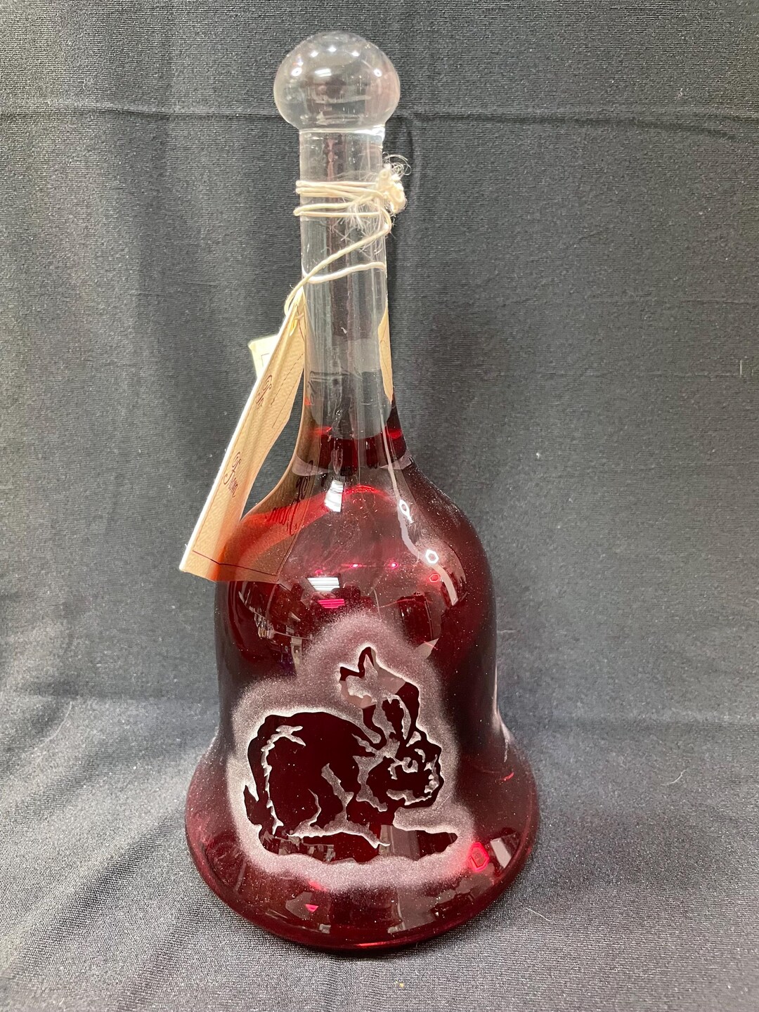 2001 Pilgrim Glass Co. Kelsey Murphy Cranberry Red Glass Bell With a ...