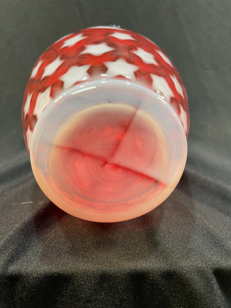 Fenton Art Glass Stars and Stripes Ruby Vase - Etsy