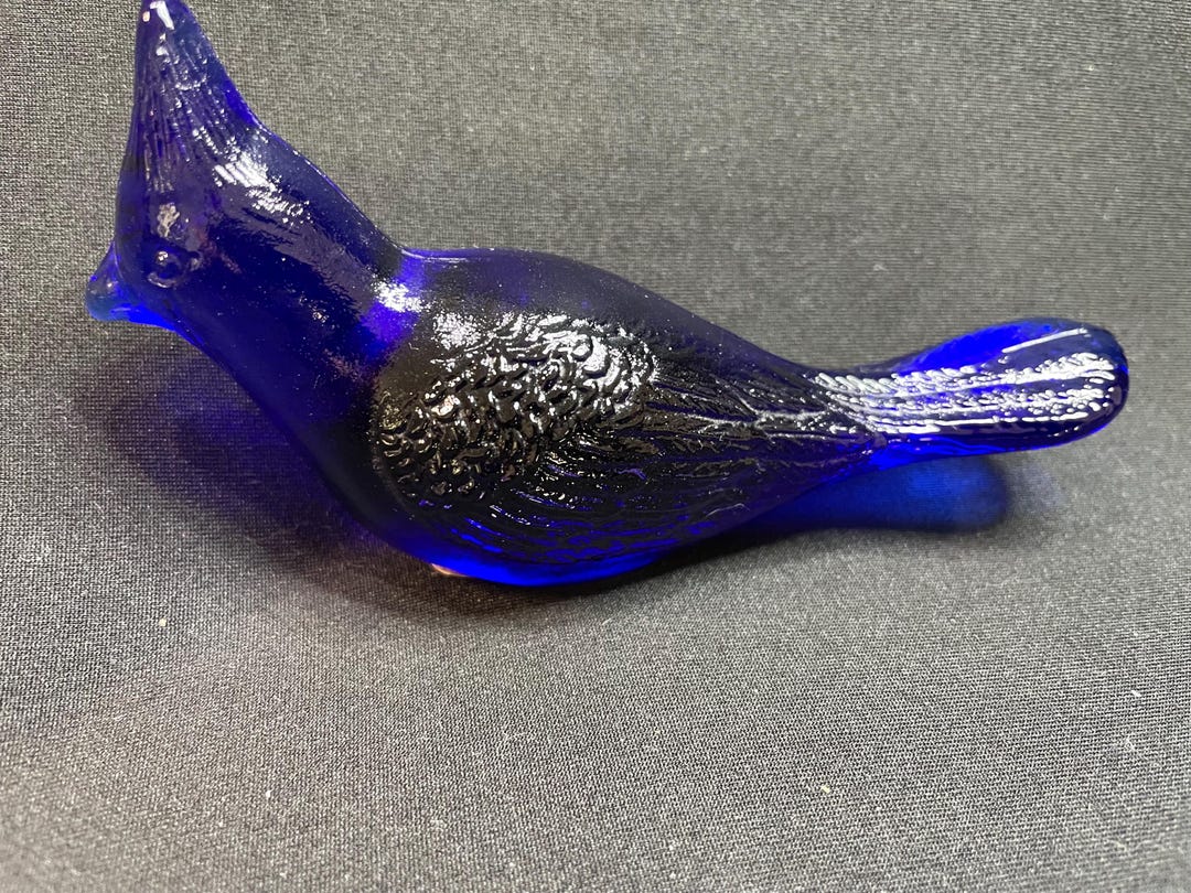 Fenton Cobalt Blue Glass Cardinal - Etsy