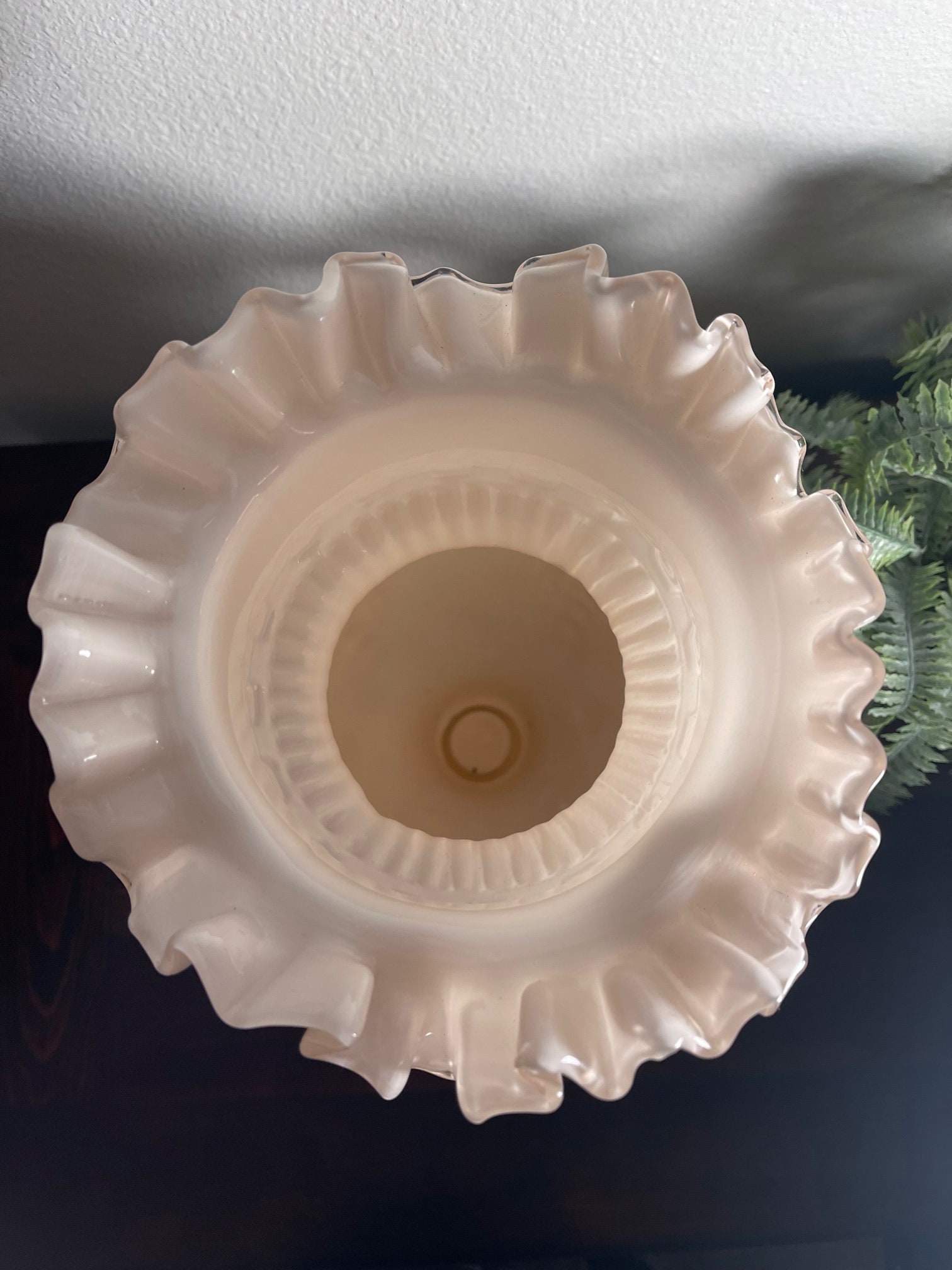 Pink Cased Glass Flower Vase Ornate Ruffle Crimp Top Vintage - Etsy