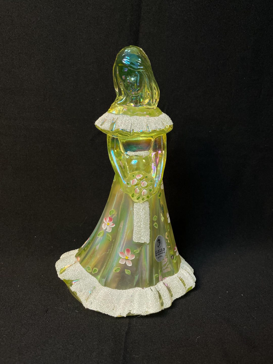 Fenton Vaseline Glass Bridesmaid Doll Signed and Hand Painted by Artist ...