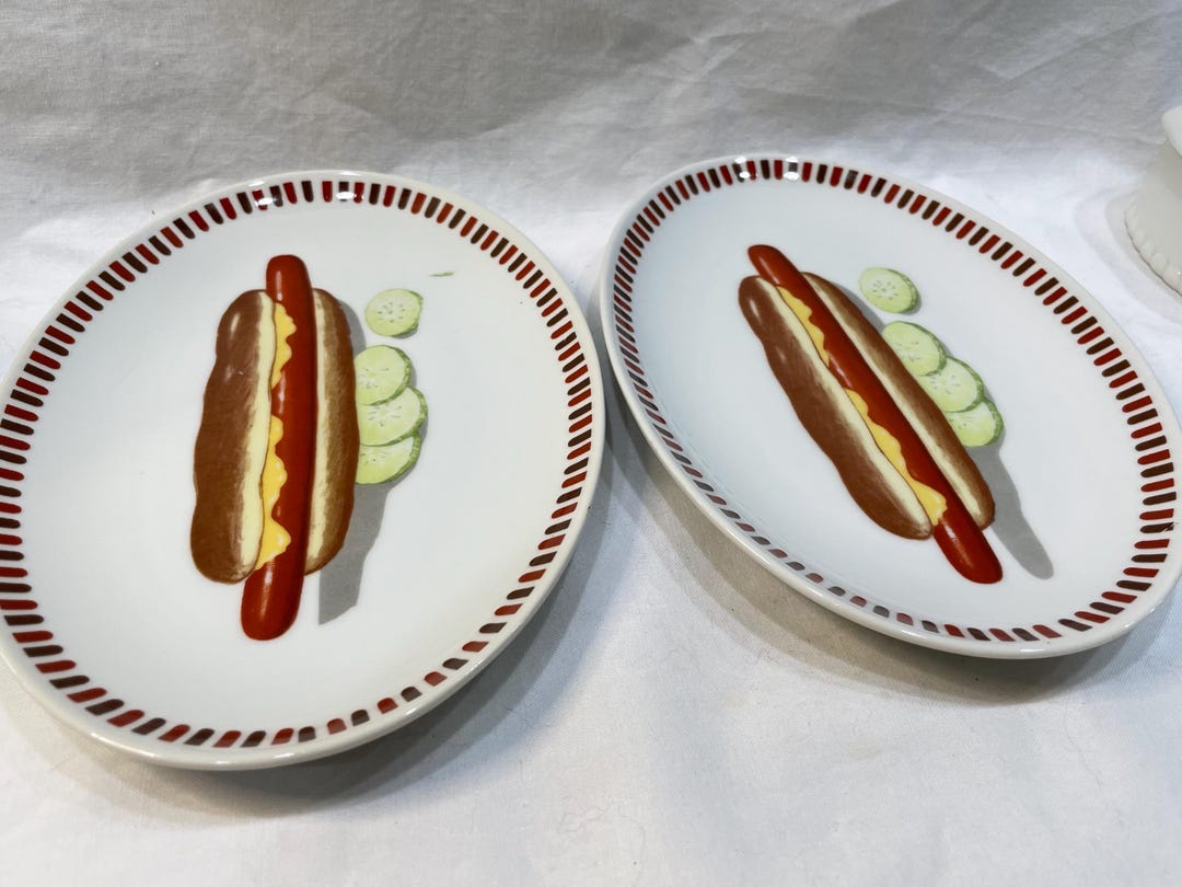 Hot Dog Plates - Set of 2 - Etsy