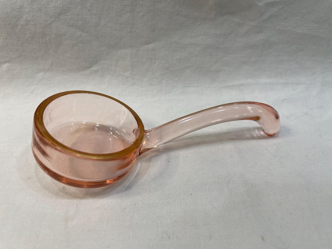 Pink Depression Glass Condiment Spoon - Etsy