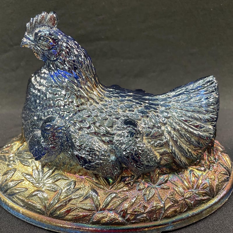 Carnival Glass Hen - Etsy