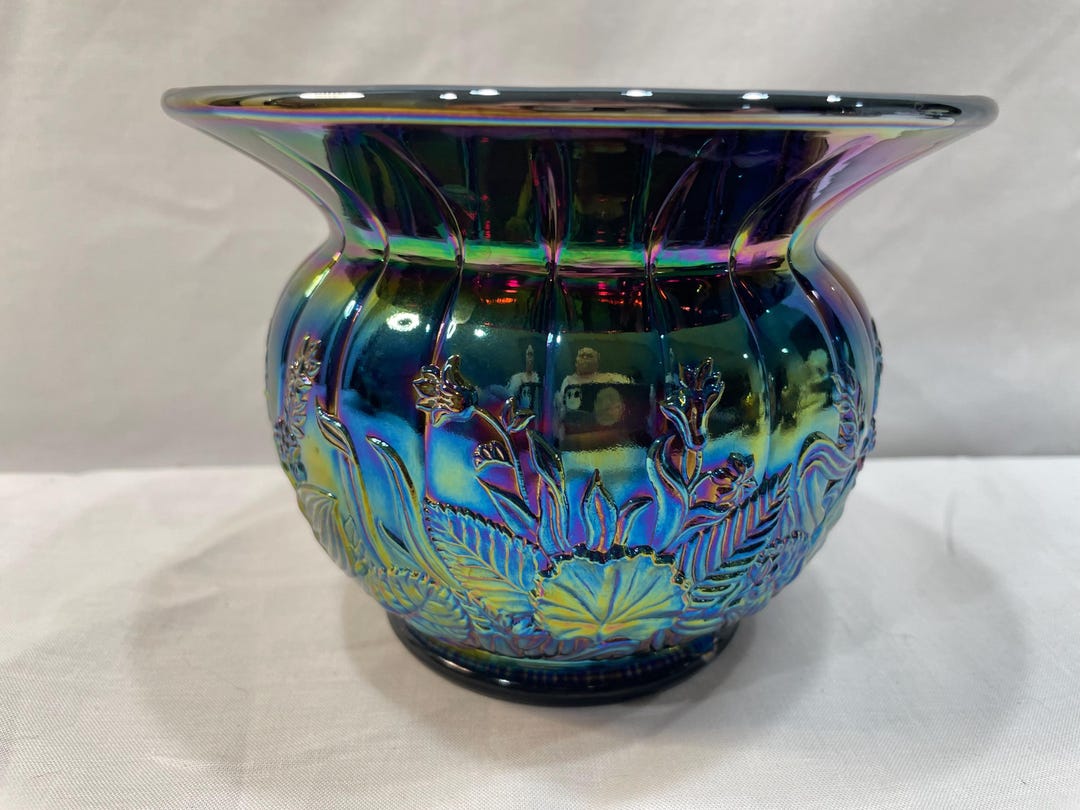 Fenton Carnival Glass Electric Purple Bowl/spittoon - Etsy