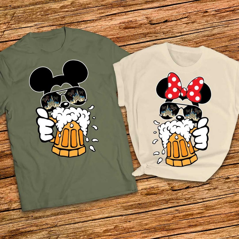 Cheers and Ears Shirts Mickey and Minnie Shirts Drinking | Etsy