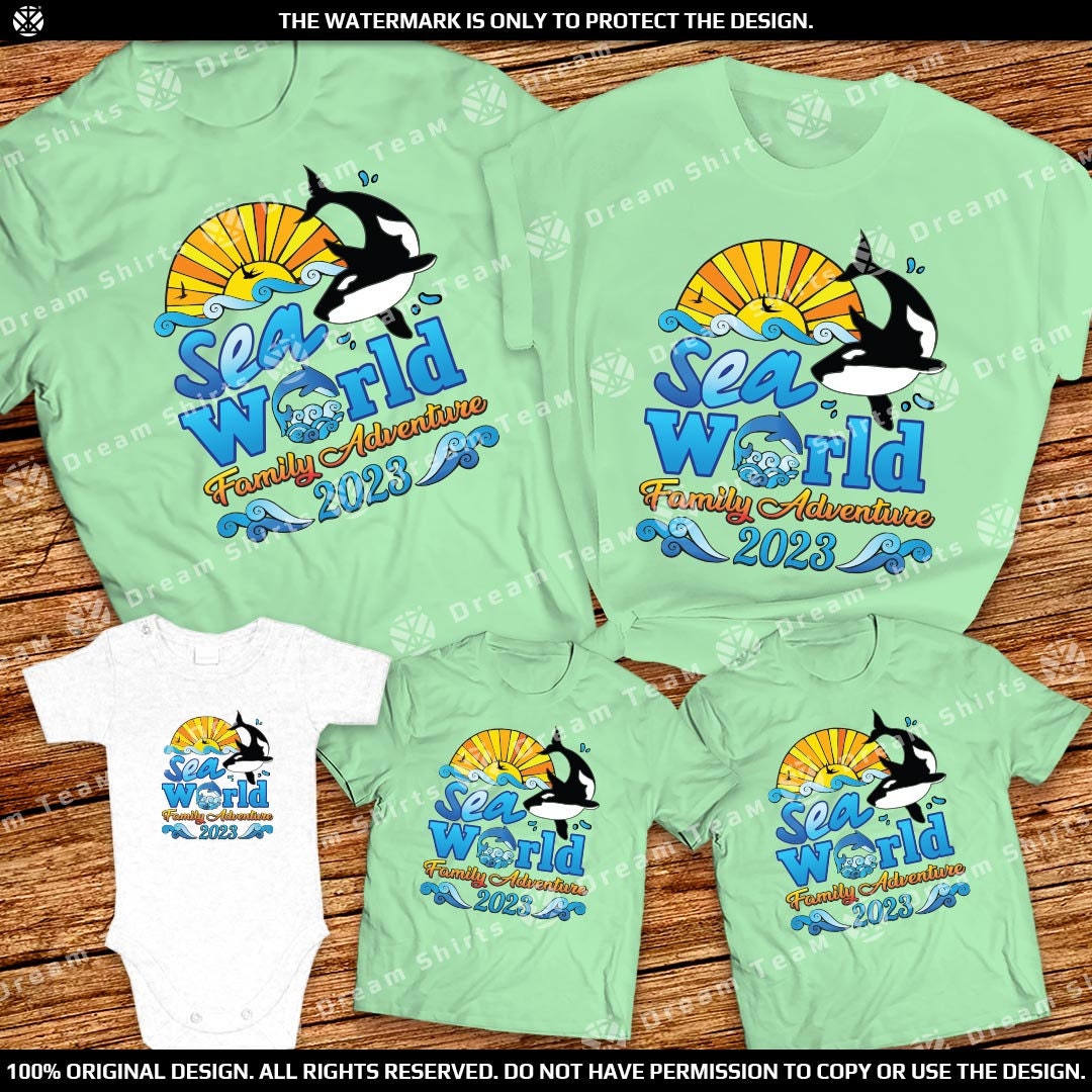 Custom SeaWorld Family Adventure Shirts 2023 Combo SeaWorld Orlando ...