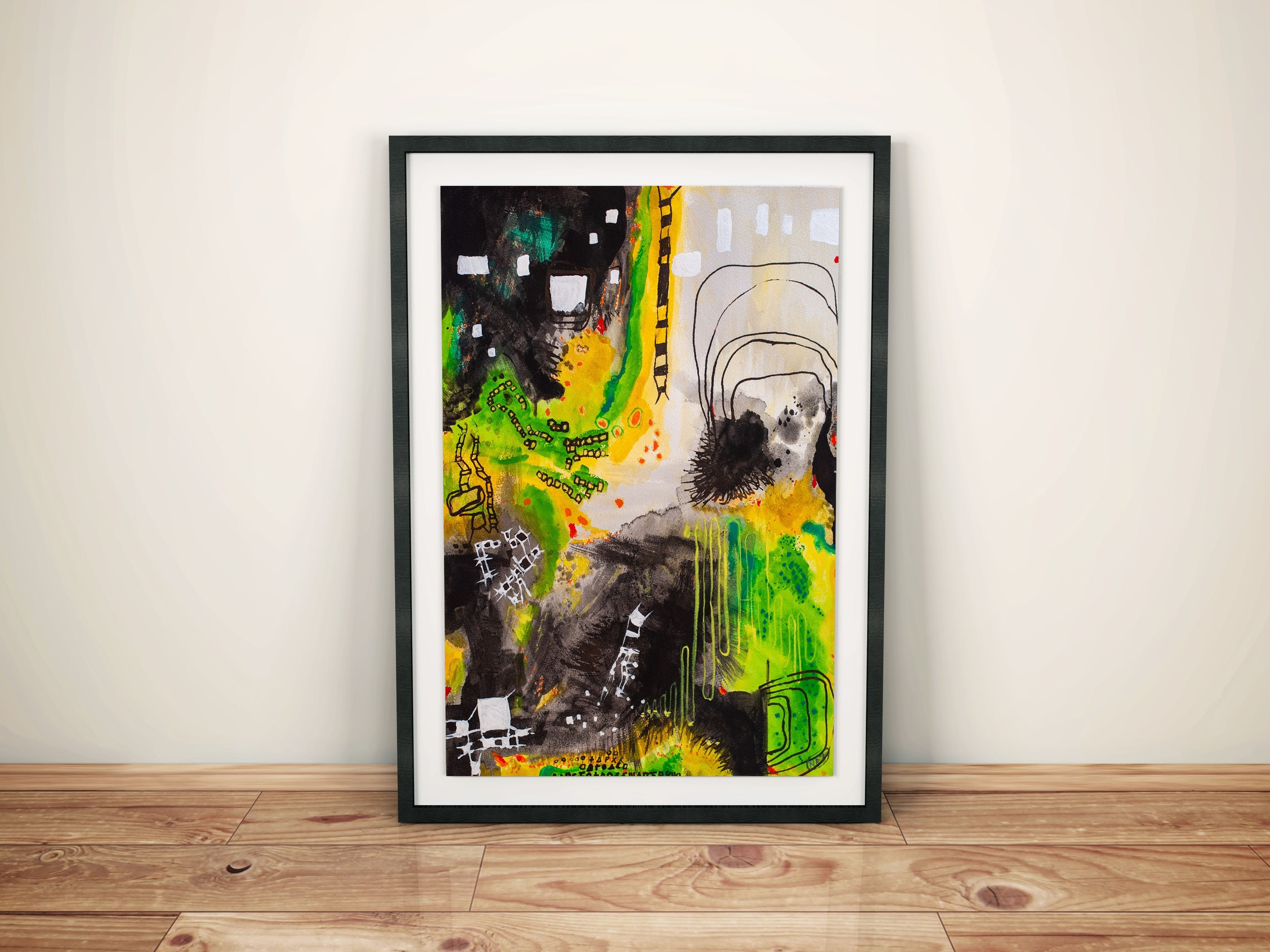 Hike Map - Original Watercolor Painting 16x12 Inches - Abstract ...