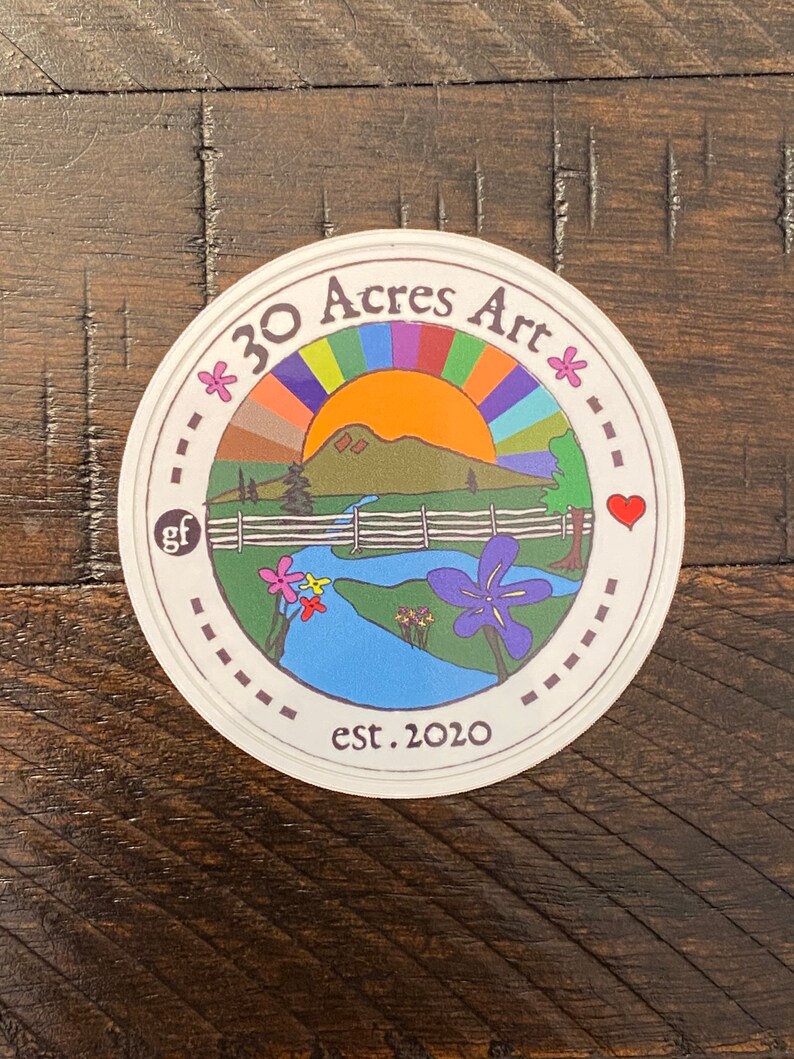 Sticker: 30 Acres Art Logo Sticker 2x2 Inch. Single Cut | Etsy