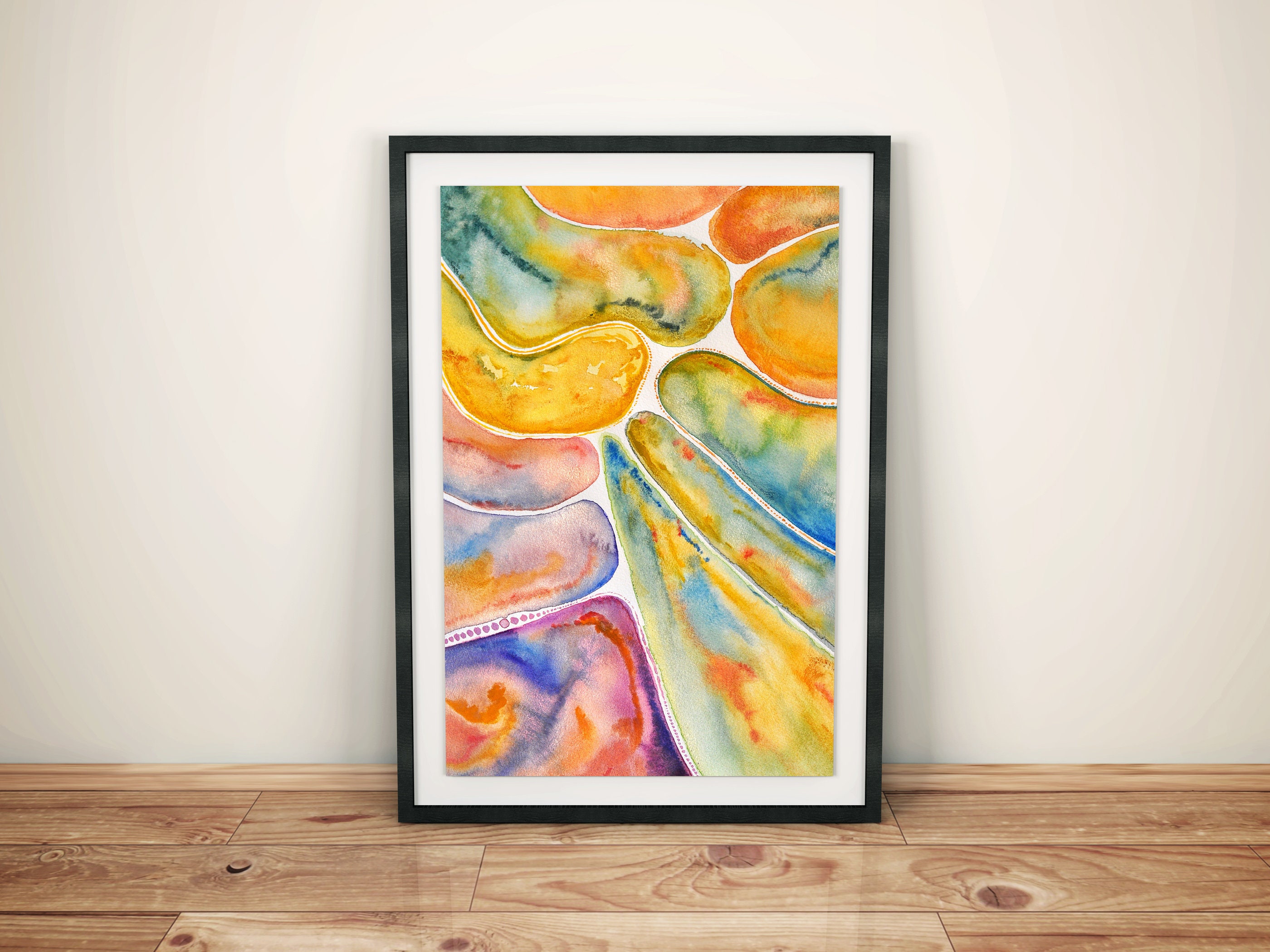 Bubble River Original Watercolor Painting 16inches X 12 Inches Abstract ...