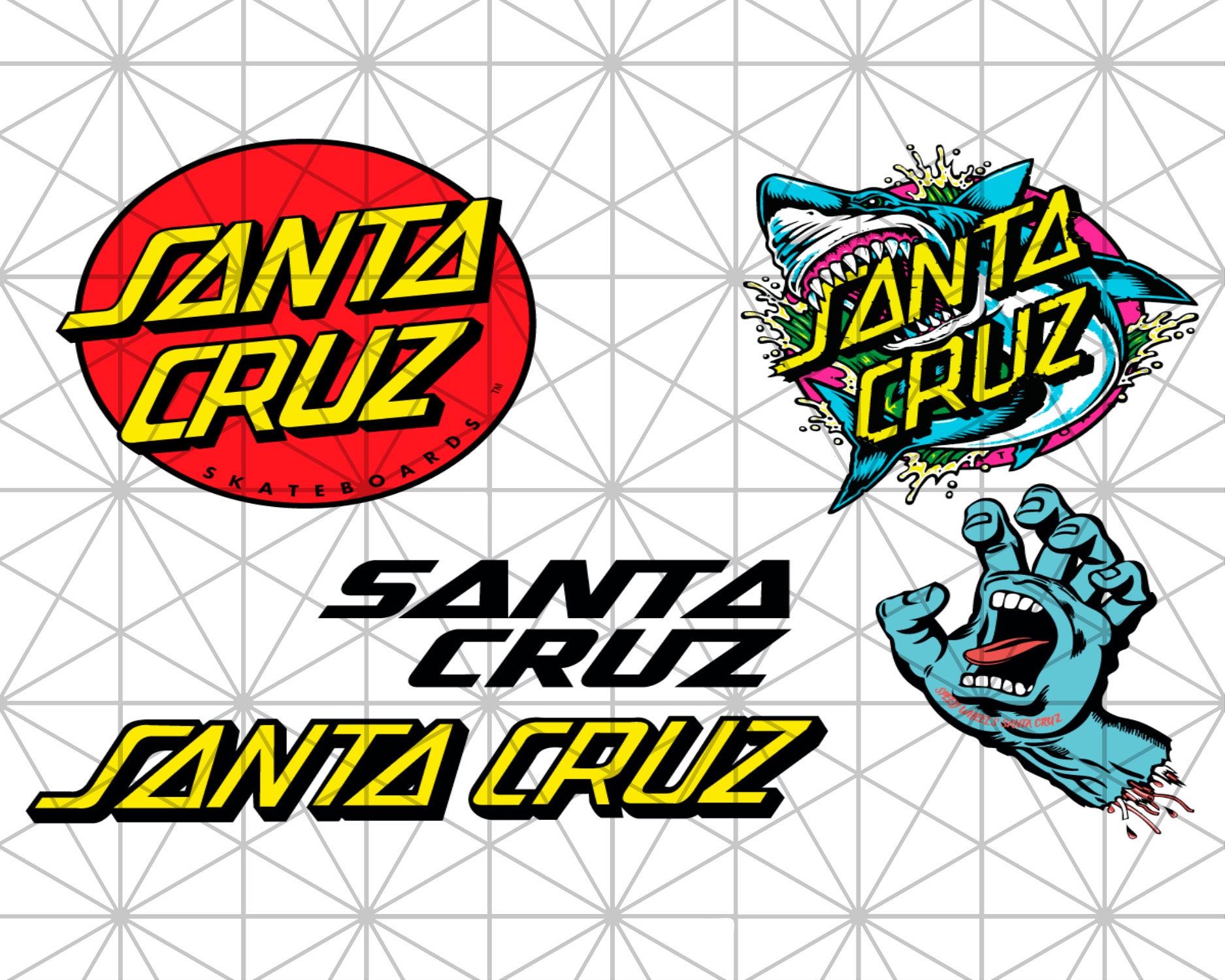 Santa Cruz Logos svg Bundle Trending svg Santa Cruz svg | Etsy