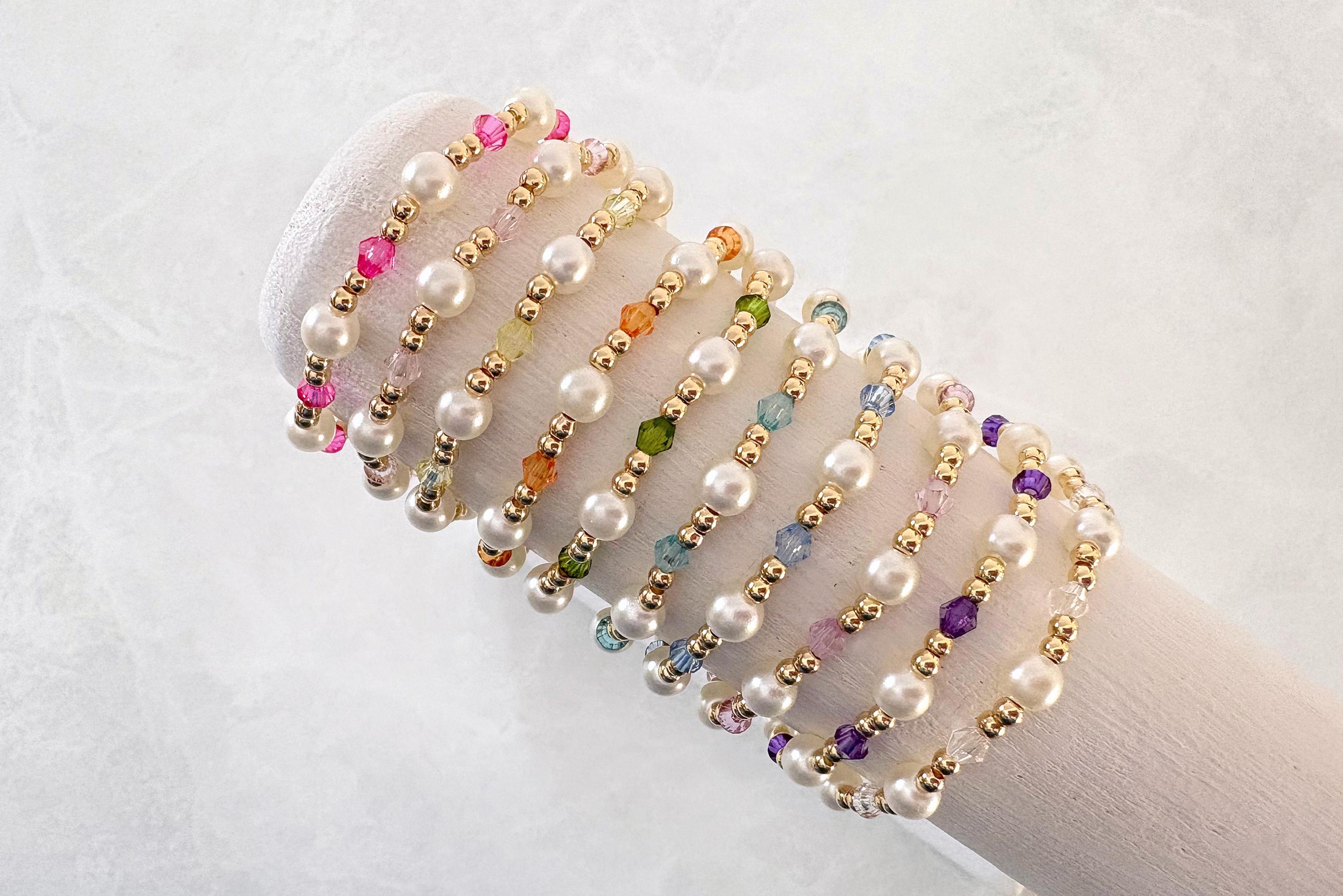 The Spring Pearl Collection | Pearl Bead Bracelet | Crystal Bead ...