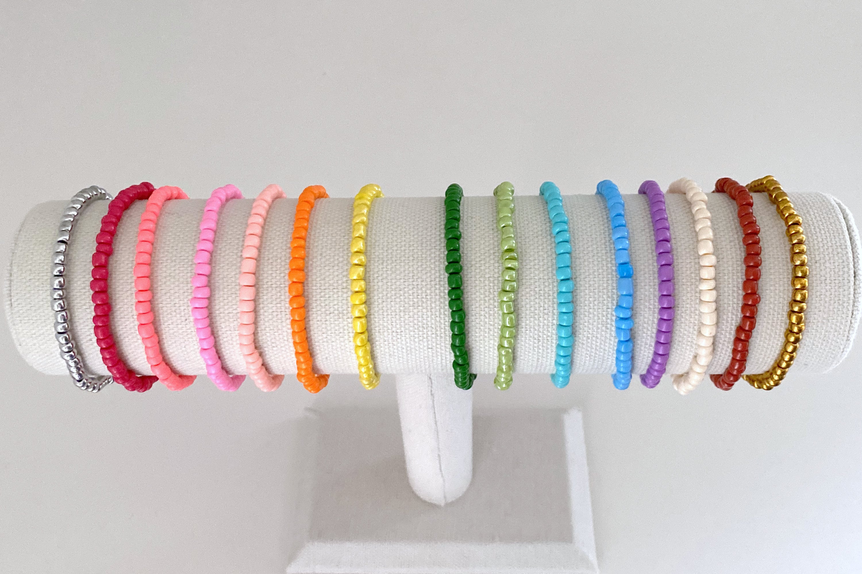 Solid Color Beaded Bracelet | Stackable Bracelets | Kids Colorful ...