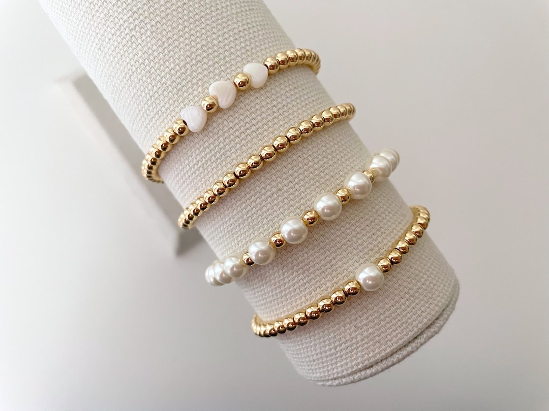Pearl Stacking Collection | Pearl Beaded Bracelets | 14k Gold Bracelets ...