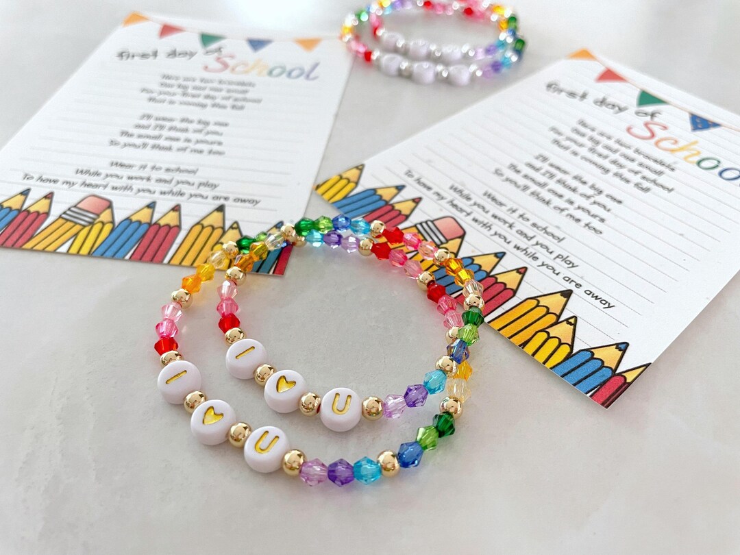 First Day of School Bracelet Set | Kindergarten Bracelet | Mommy and Me ...
