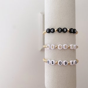 The Number Bracelet | Date Bracelet | Beaded Number Bracelet ...