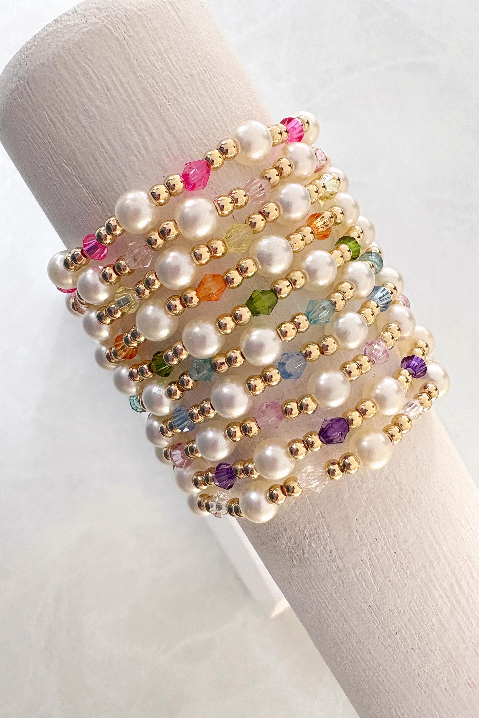 The Spring Pearl Collection | Pearl Bead Bracelet | Crystal Bead ...