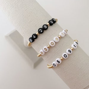 The Number Bracelet | Date Bracelet | Beaded Number Bracelet ...