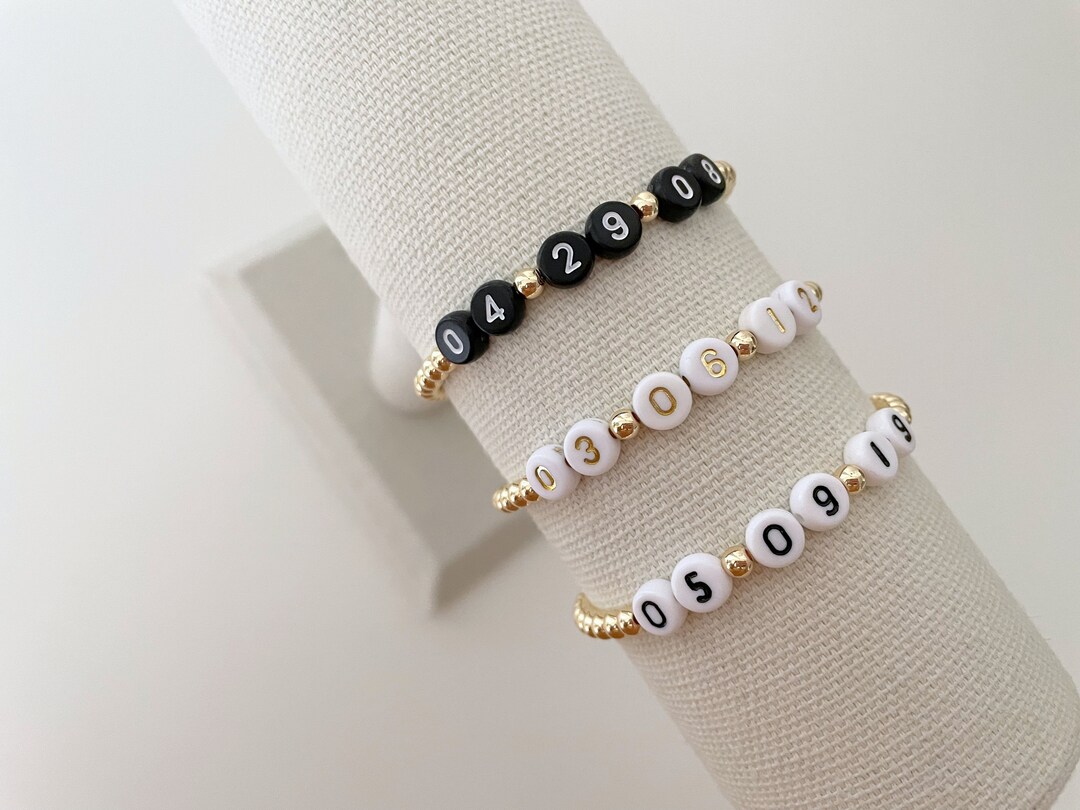 The Number Bracelet | Date Bracelet | Beaded Number Bracelet ...