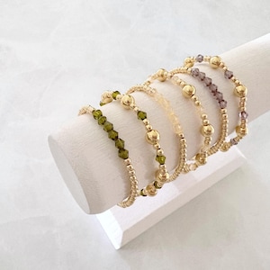 The Mixed Crystal Collection | Crystal Bead Bracelet | Gold Bead ...