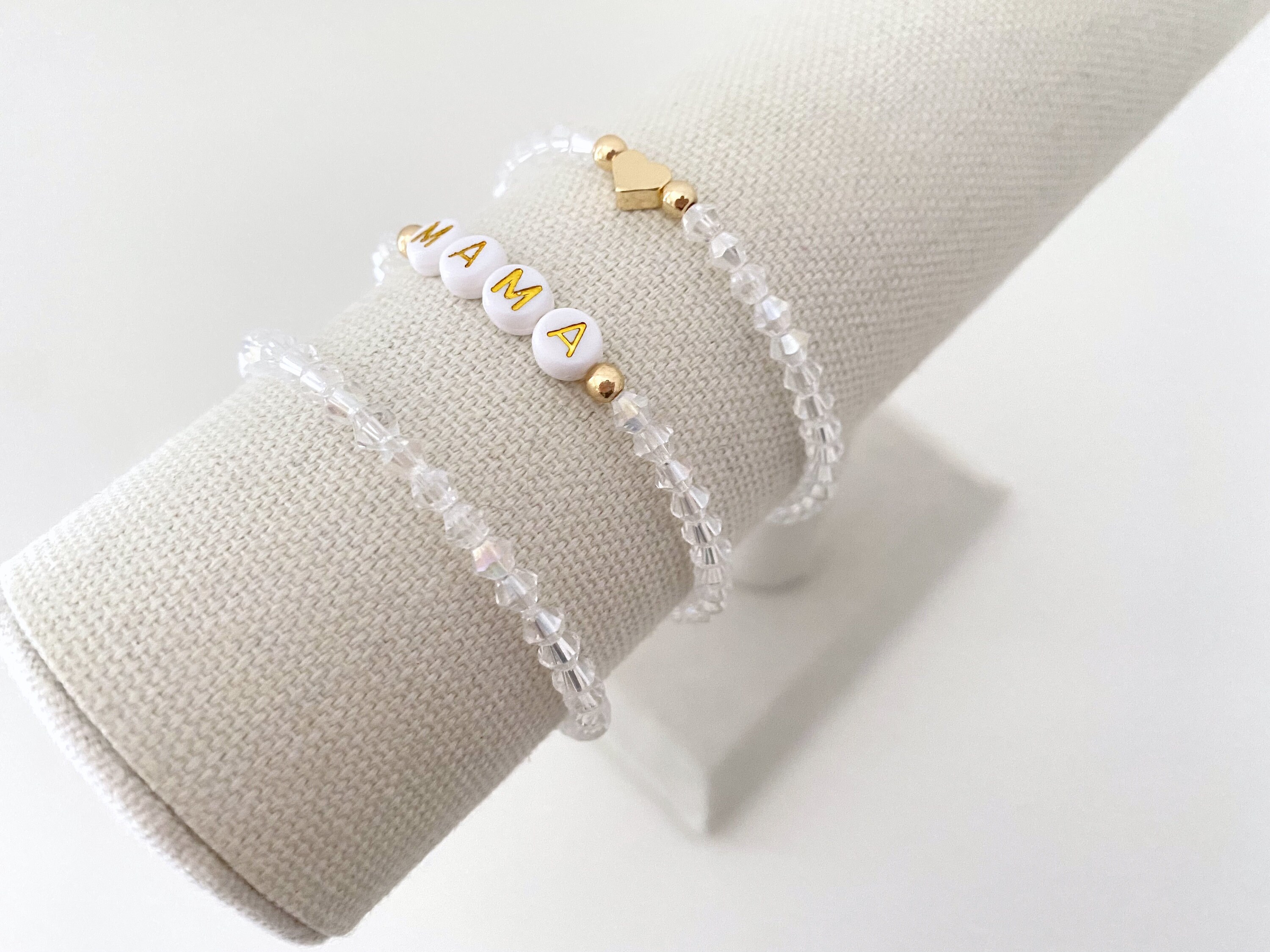 Crystal Beaded Name Bracelet Custom Word Beaded Bracelet - Etsy