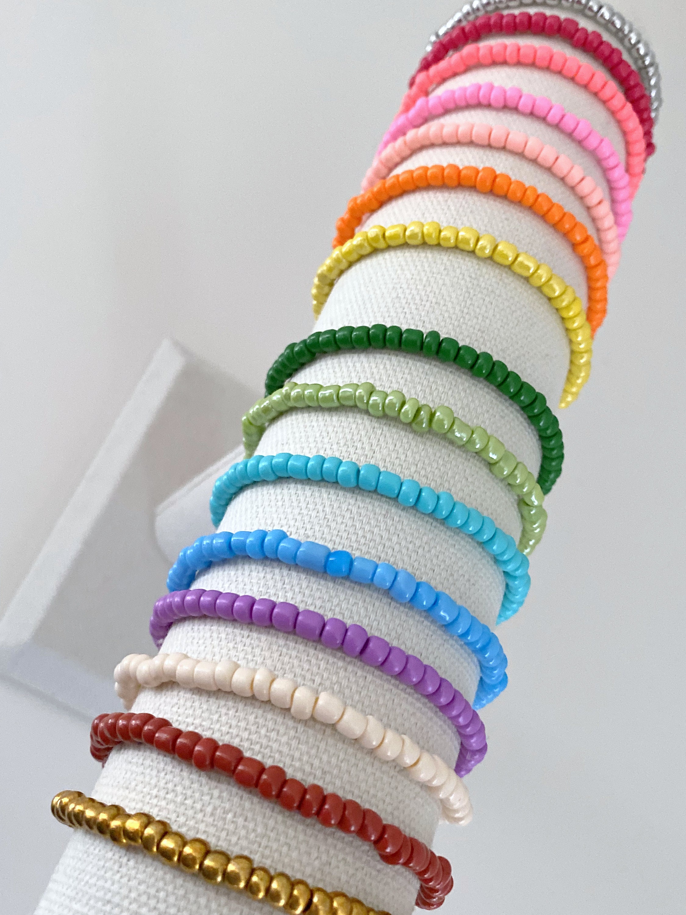 Solid Color Beaded Bracelet | Stackable Bracelets | Kids Colorful ...