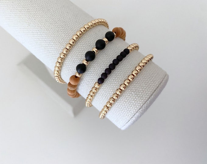 14k Gold Pearl Stacking Bracelets Pearl Bracelets Stacking - Etsy