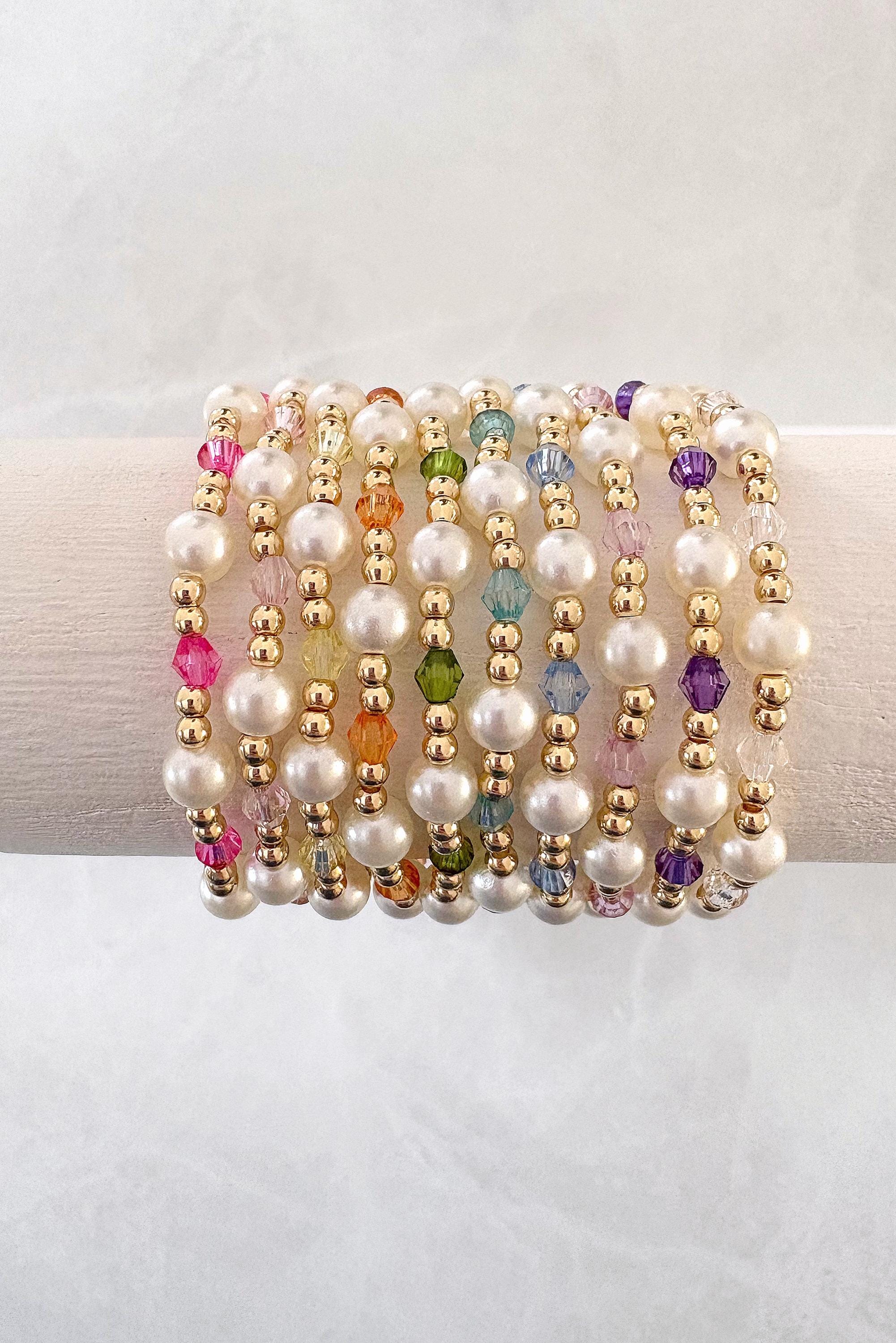 The Spring Pearl Collection | Pearl Bead Bracelet | Crystal Bead ...
