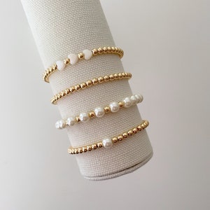 Pearl Stacking Collection | Pearl Beaded Bracelets | 14k Gold Bracelets ...