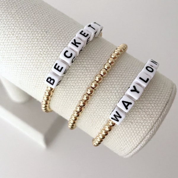 Beaded Name Bracelet - Etsy