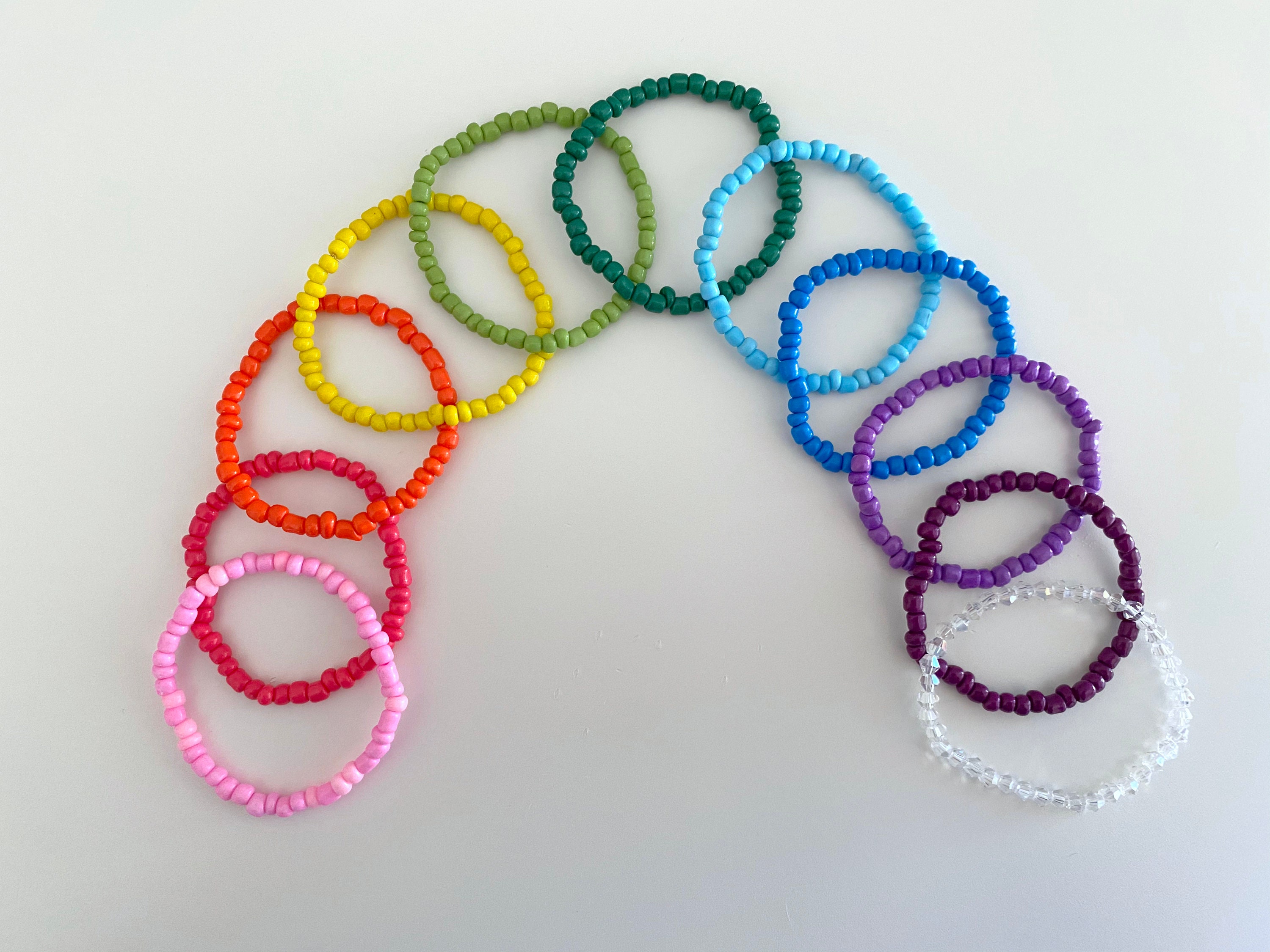 Solid Color Beaded Bracelet stackable bracelets kids | Etsy