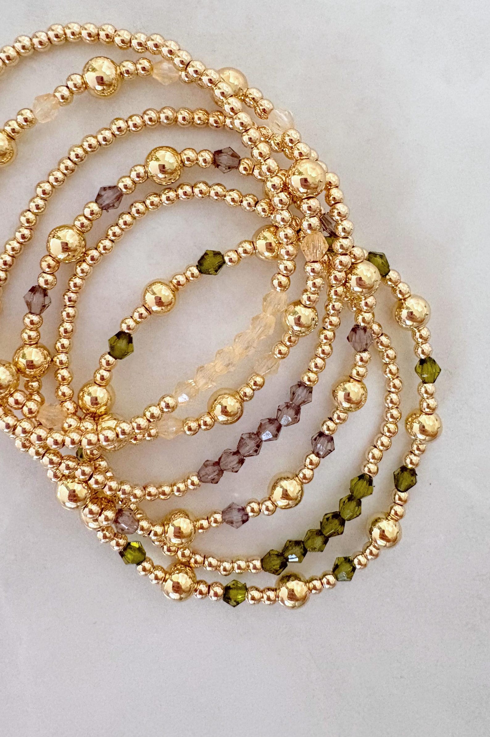The Mixed Crystal Collection | Crystal Bead Bracelet | Gold Bead ...