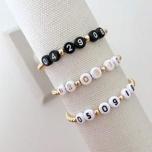 The Number Bracelet | Date Bracelet | Beaded Number Bracelet ...