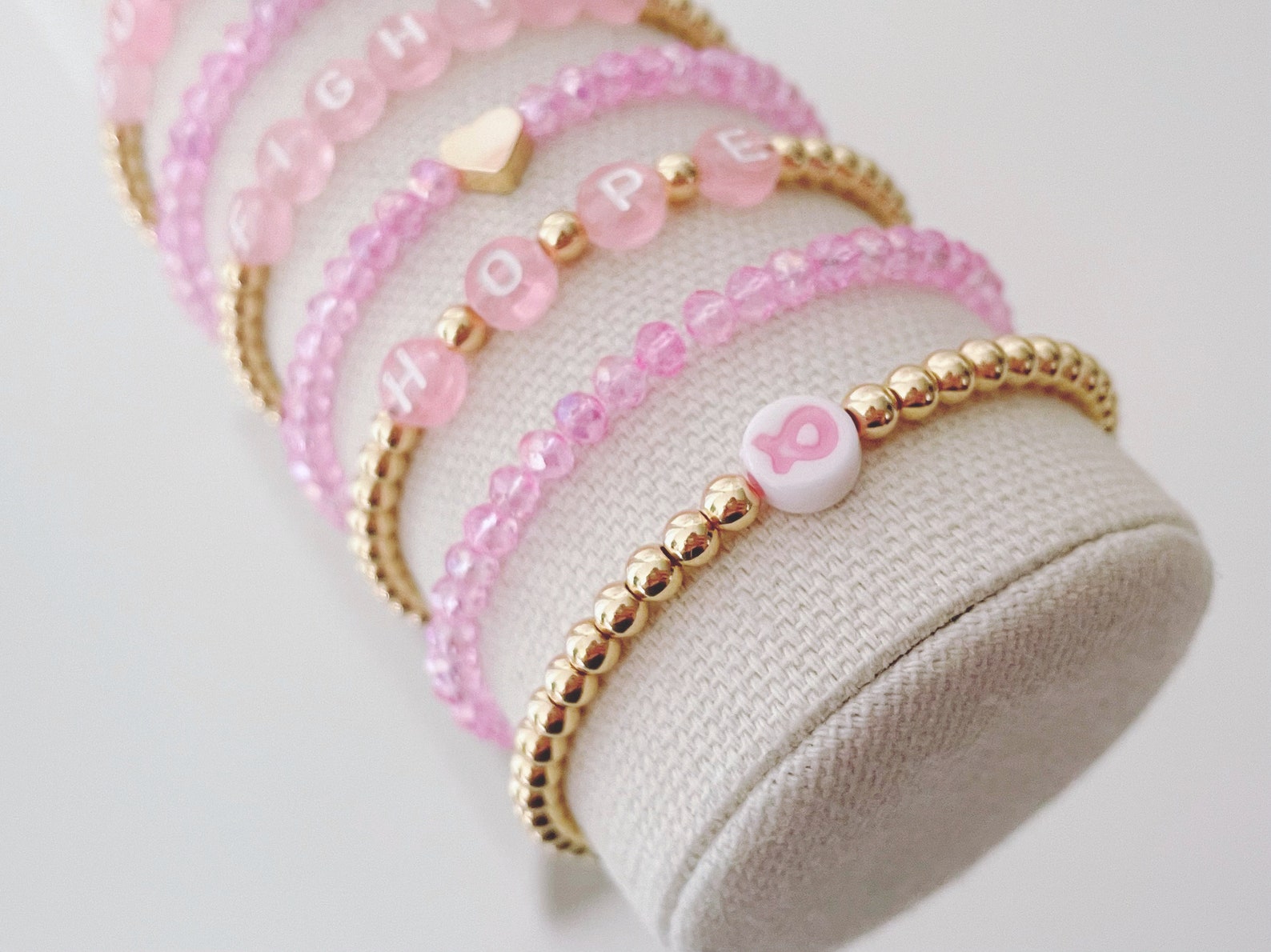 Breast Cancer Awareness Bracelets Pink Ribbon Bracelets - Etsy