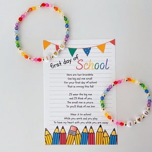 First Day of School Bracelet Set Kindergarten Bracelet Mommy and Me ...