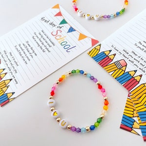First Day of School Bracelet Set Kindergarten Bracelet Mommy and Me ...