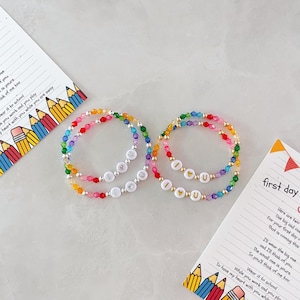 First Day of School Bracelet Set | Kindergarten Bracelet | Mommy and Me ...